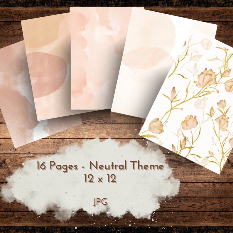 Neutral Printable Paper, Digital Paper, 12x12 High-quality JPG ...