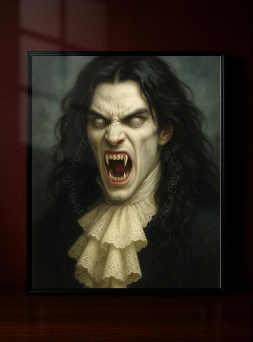 Vampire Portrait Wall Art | Gothic Horror Print | Dark Academia Vampire ...