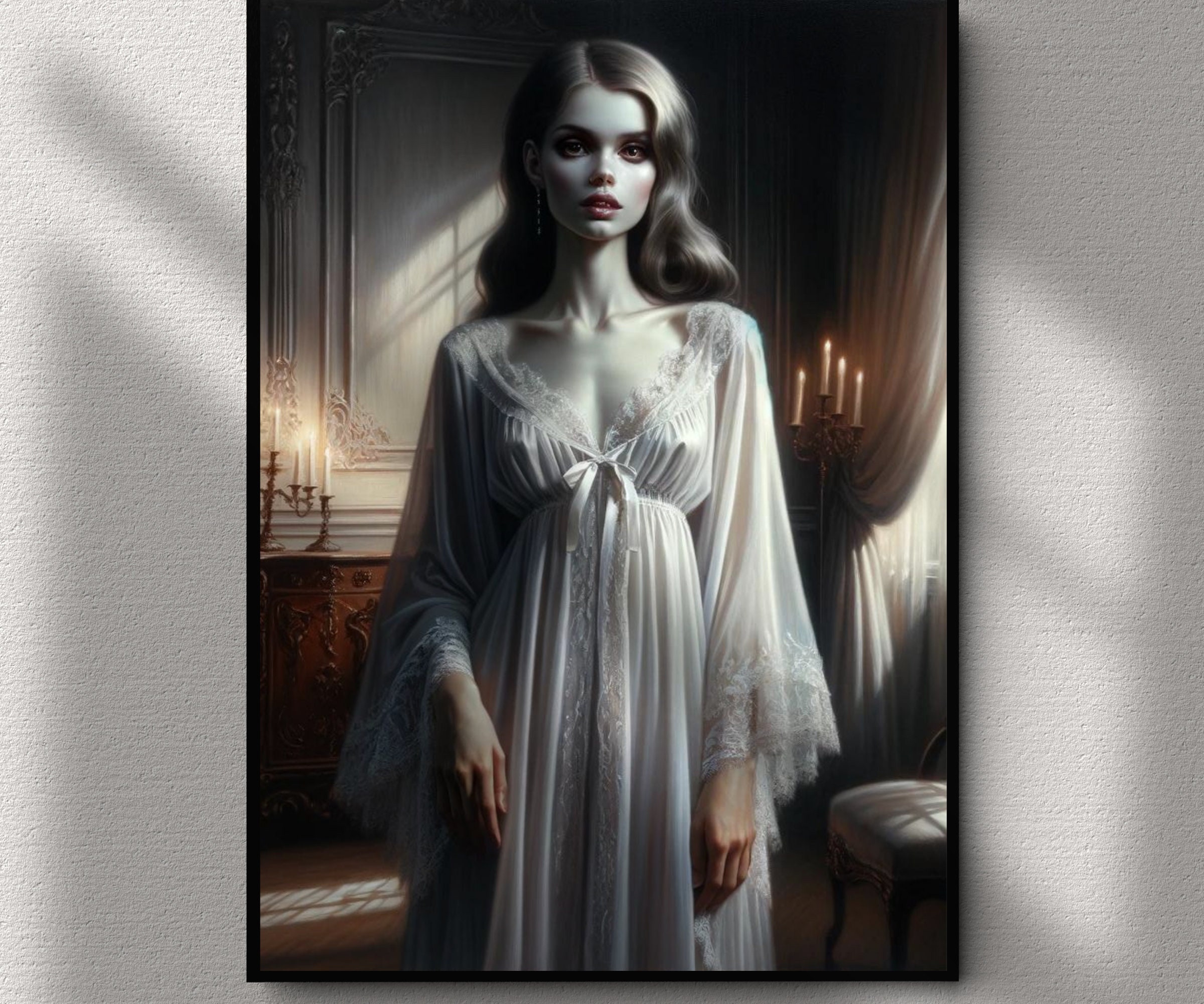 Dark Academia Vampire Wall Decor, Gothic Horror Vampriss Aesthetic ...