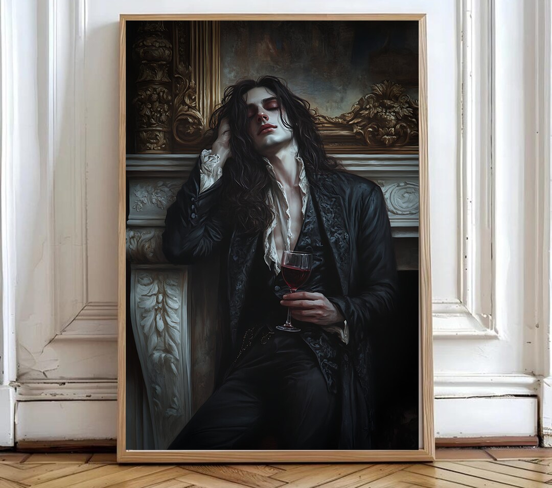 Oil Painting Style Vampire Wall Art, Horror and Gothic Dark Academia ...