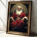 Gothic Santa Poster, Christmas Holiday Decor, Art Nouveau Style, Dark ...