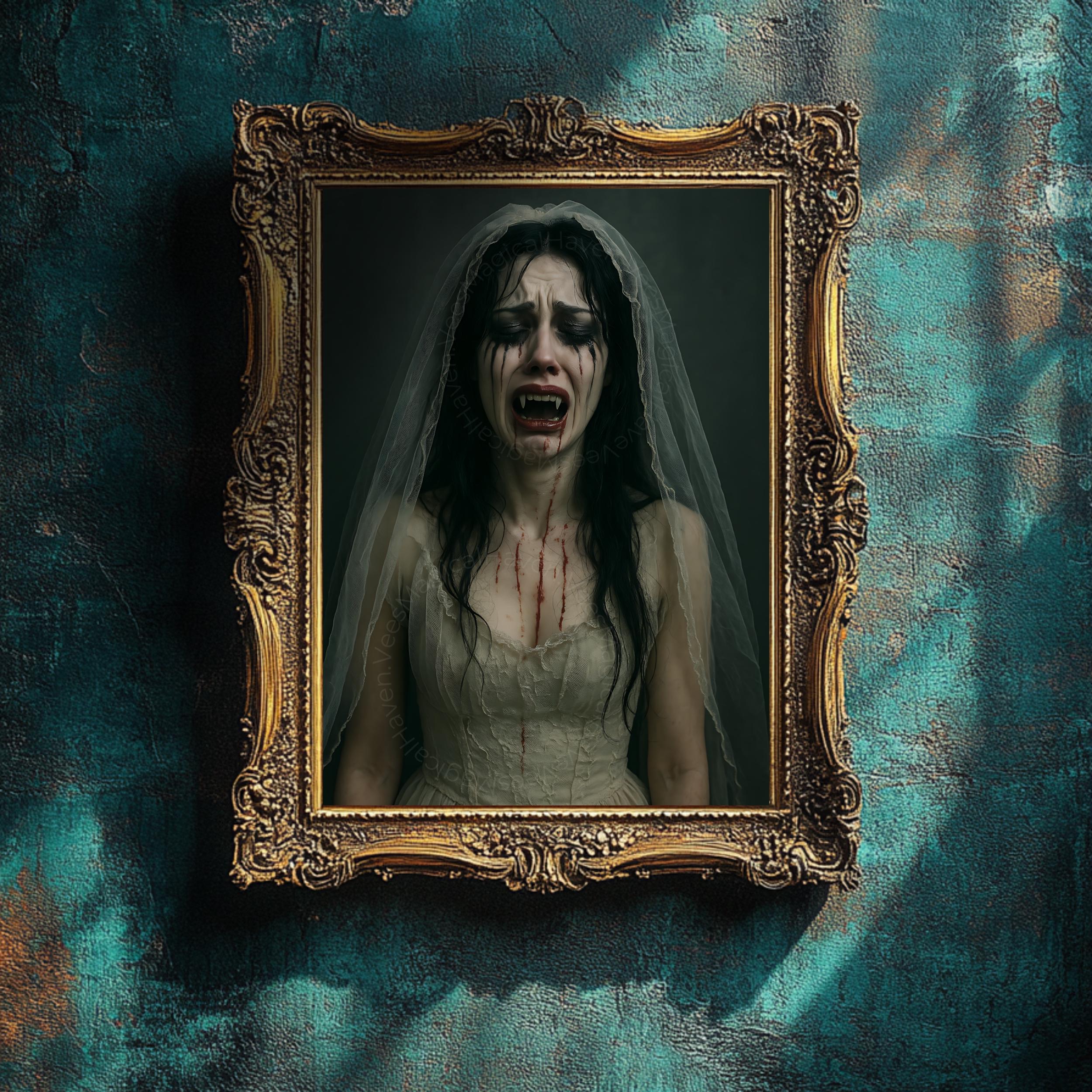 Crying Vampire Bride Poster: Gothic Vampire Wall Art, Dark Fantasy ...