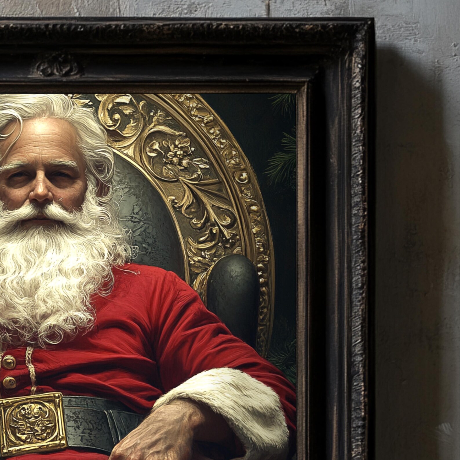 Gothic Santa Poster, Christmas Holiday Decor, Art Nouveau Style, Dark ...