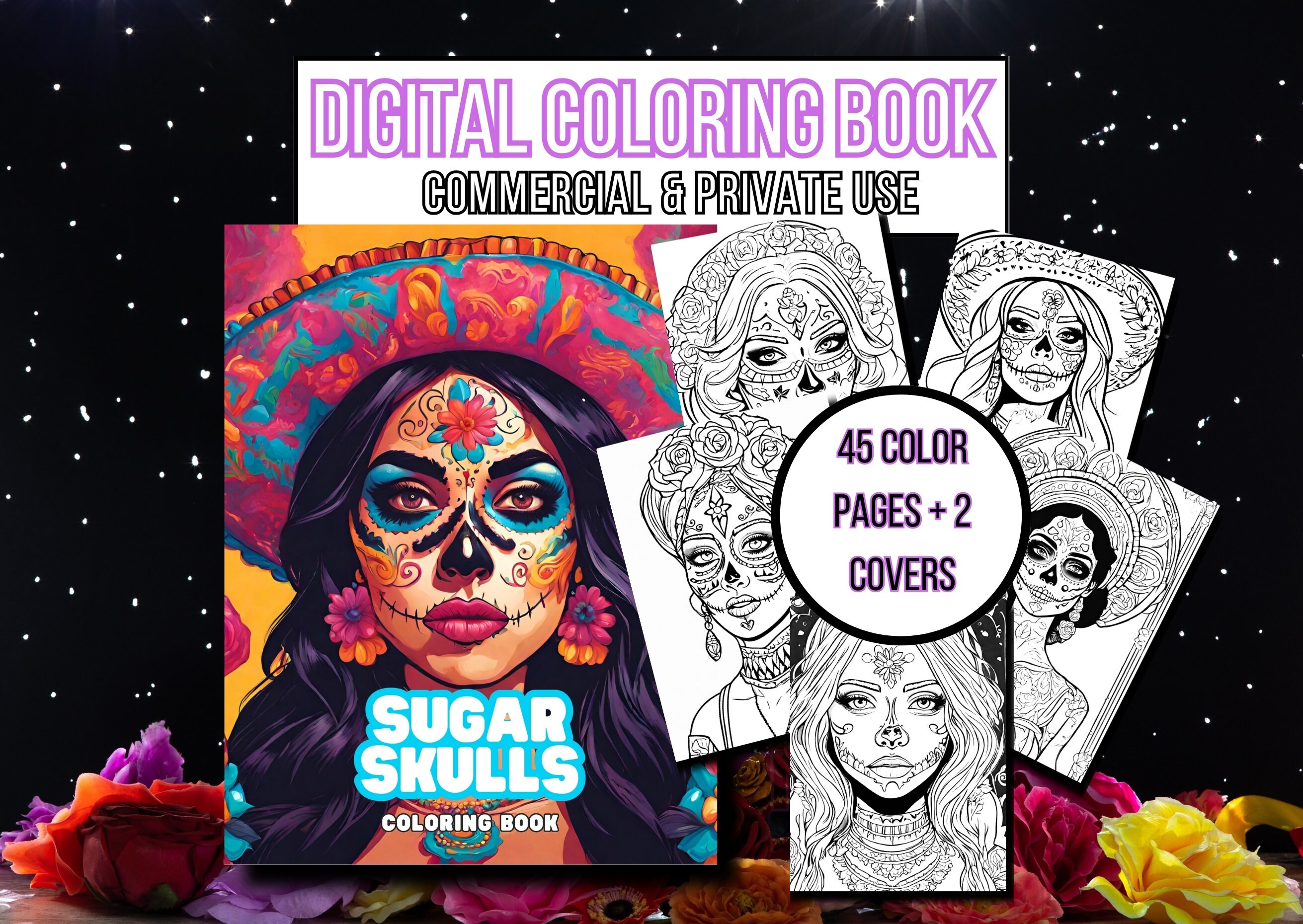 Coloring Book Pages Sugar Skulls Coloring Sheets of Mexican Women ...