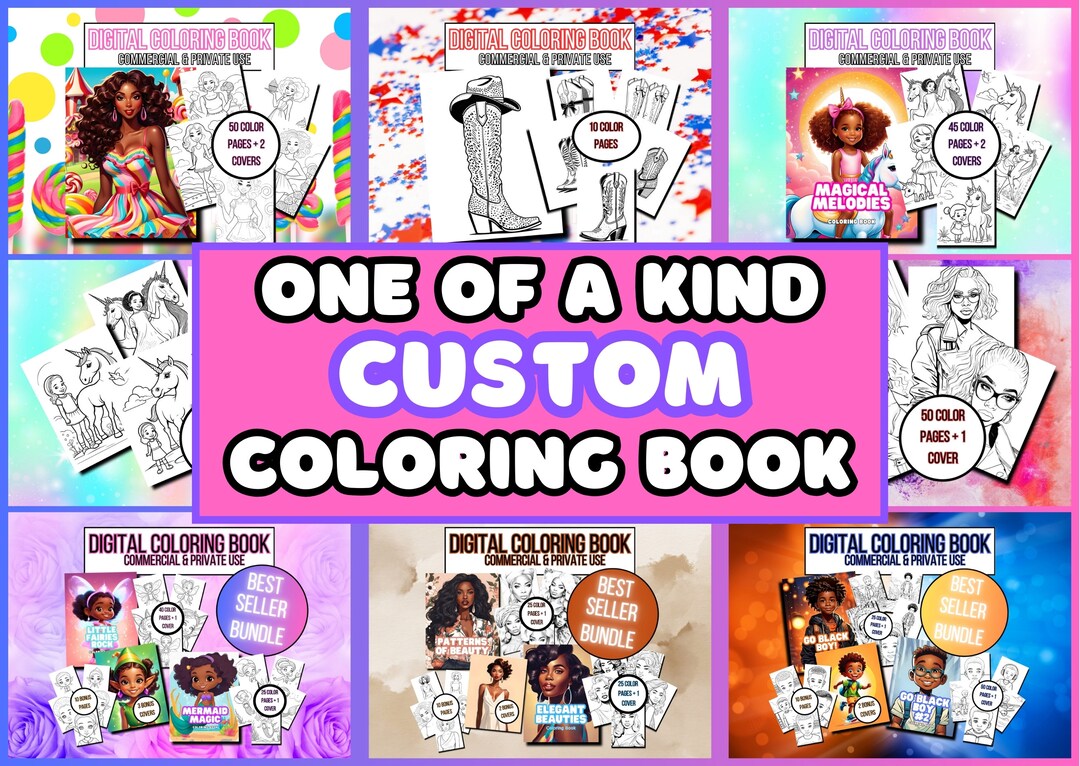 Custom Coloring Book Exclusive License One of A Kind Designs for KDP ...