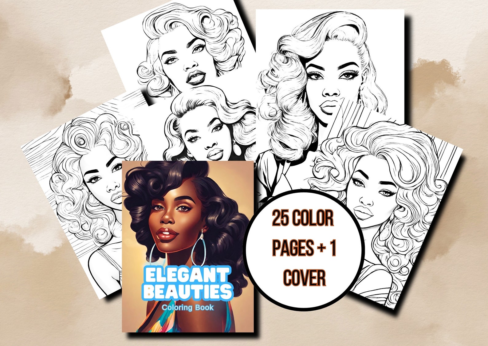 Coloring Book Black Woman Bestseller Bundle PLR Coloring Books for ...