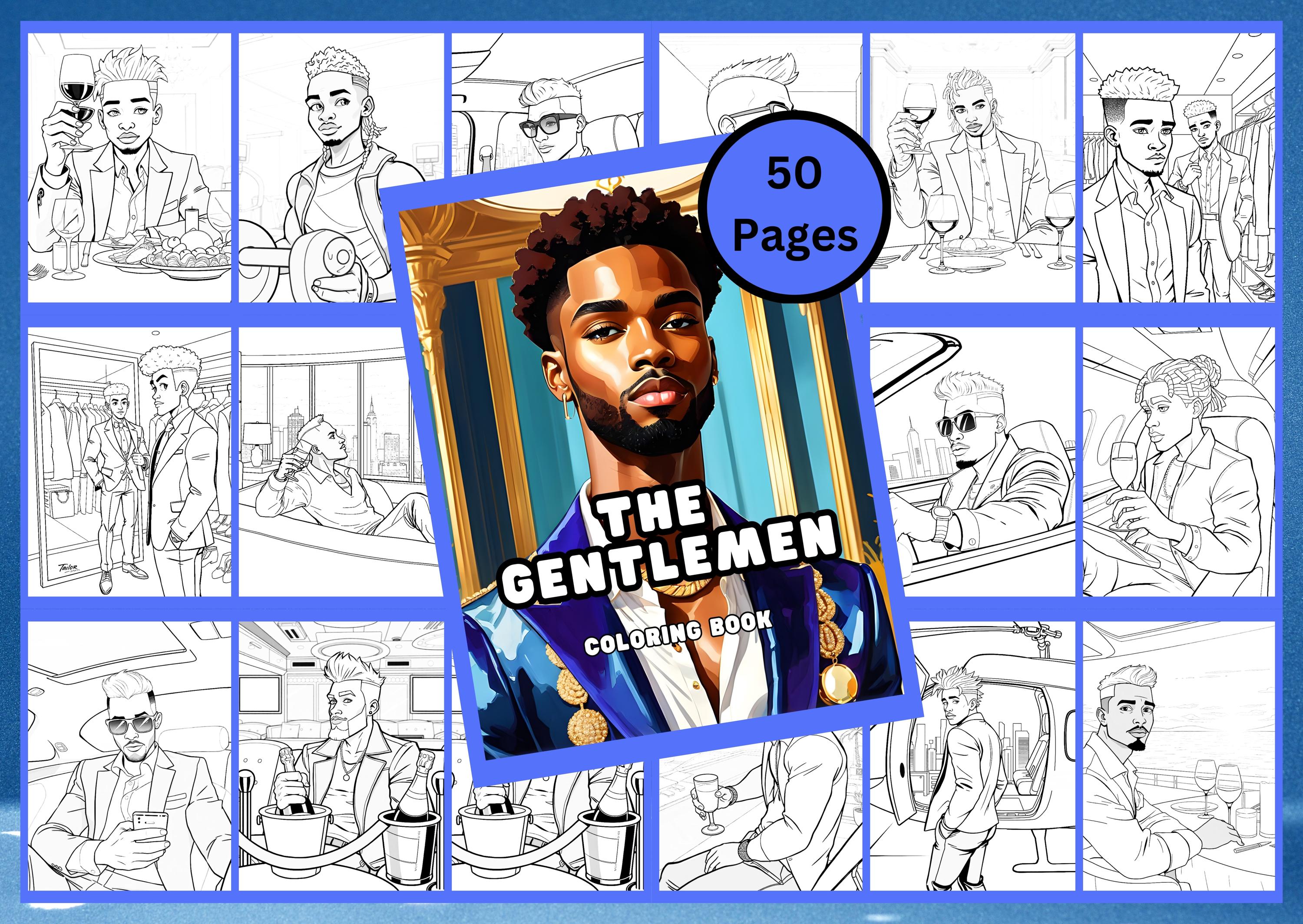 Black Men Coloring Book: Melanin Gentlemen, 50 Pages (PLR) - Etsy