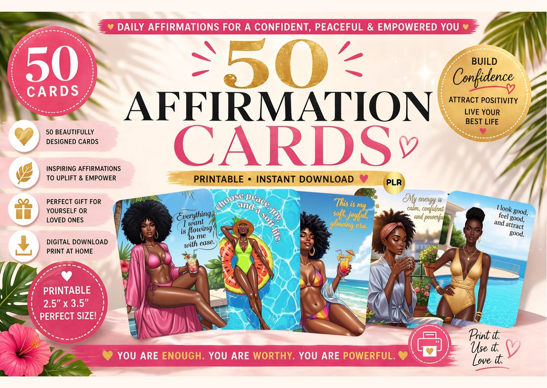 Printable Affirmation Cards for Black Women | Self-love Quotes ...