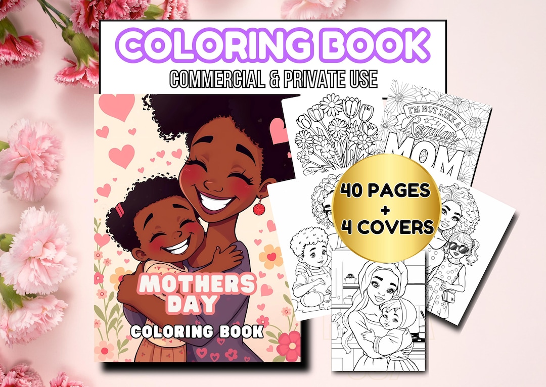 African American Mothers Day Coloring Book: 40 Printable Pages ...