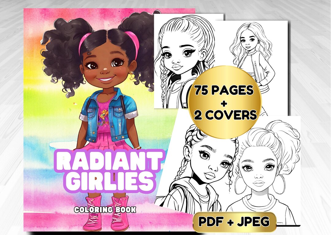Black Girl Coloring Book: 75 "radiant Girlies" Pages (PLR Commercial ...