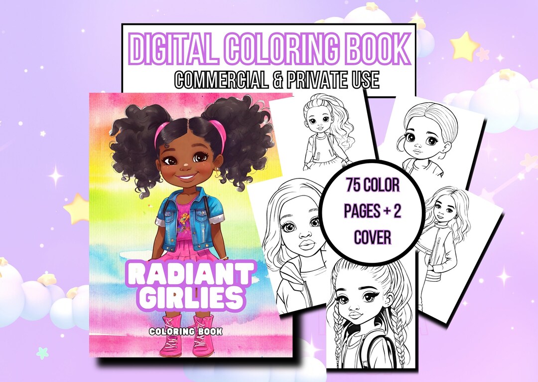 Black Girl Coloring Book PLR Coloring Books for Resell Plr Black Girl ...