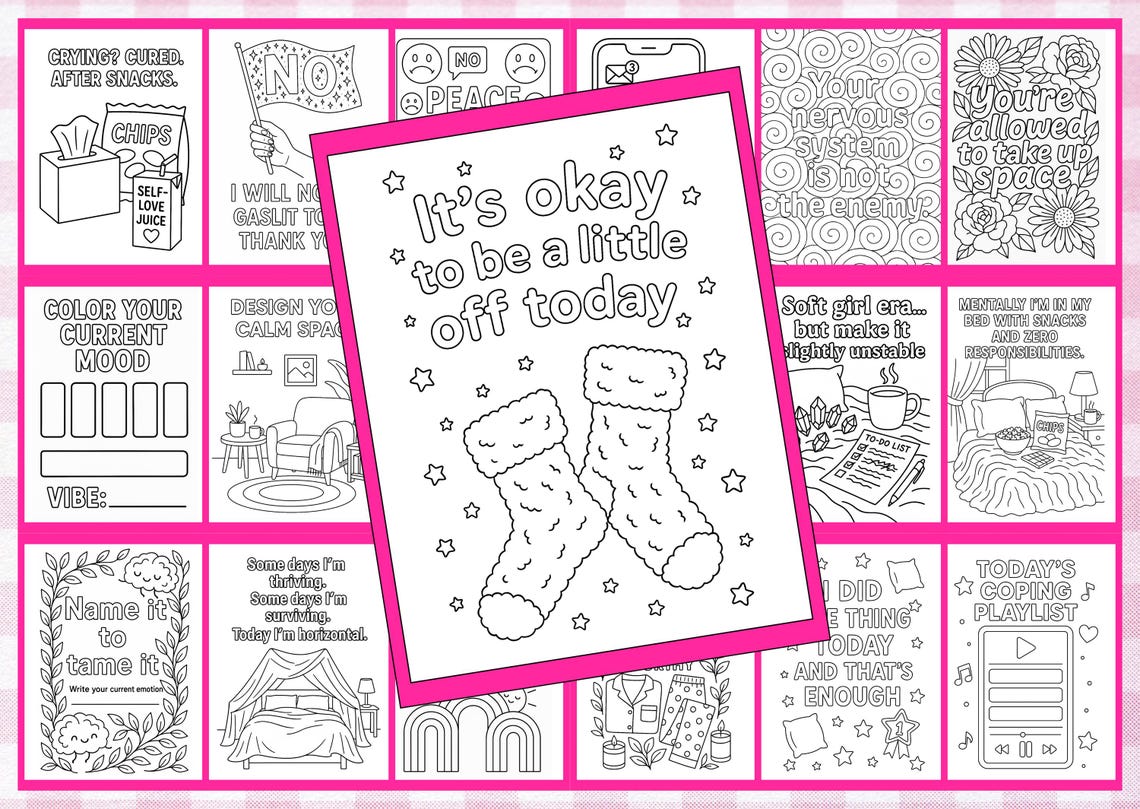 Mental Health Coloring Book Mind Over Mood PLR Teen Coloring Pages ...