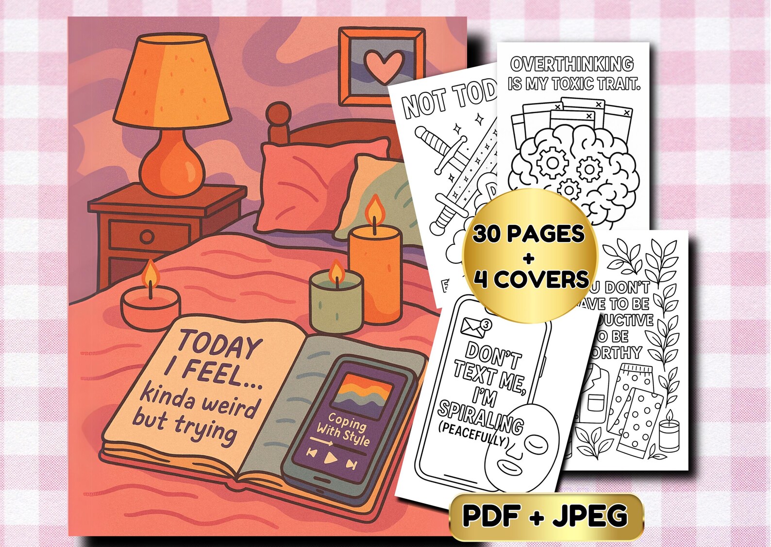 Mental Health Coloring Book Mind Over Mood PLR Teen Coloring Pages ...