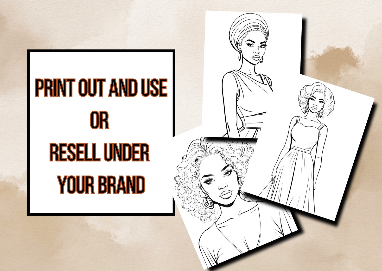 Coloring Book Black Woman Bestseller Bundle PLR Coloring Books for ...