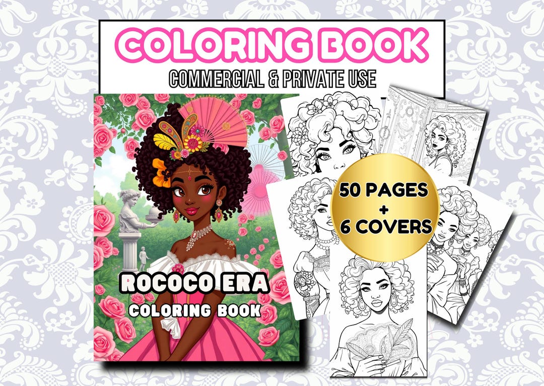 Rococo Era Coloring Pages for Adults and Kids 50+ Instant Download ...