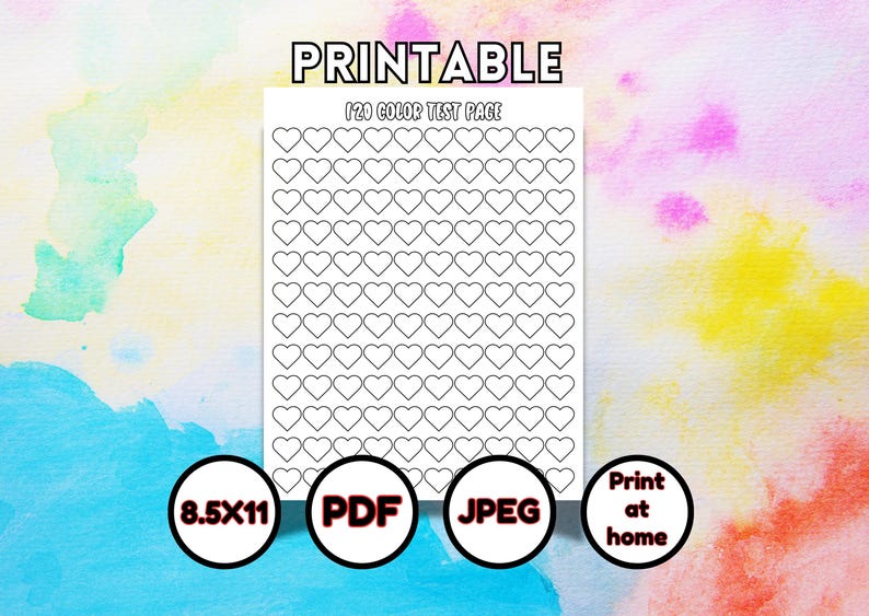 Color Swatch Test Printable Coloring Test Pages, for Coloring Books ...