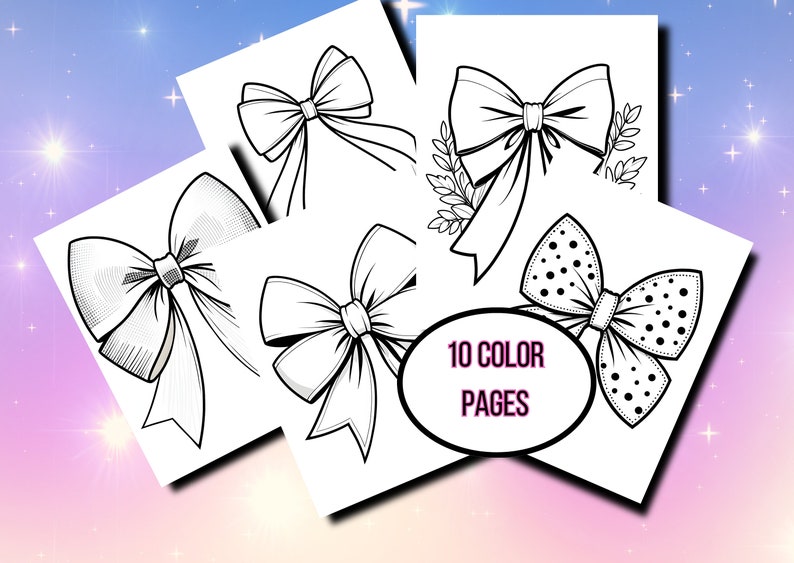 Coloring Pages Bow Bundle Coquette Bow Coloring Sheets Plr Commercial ...