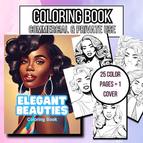 Elegant Women Coloring Book - Etsy