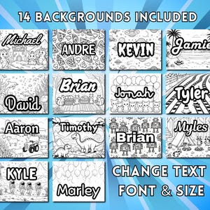 Customizable Name Coloring Pages: Activity Sheet Bundle (canva Template ...
