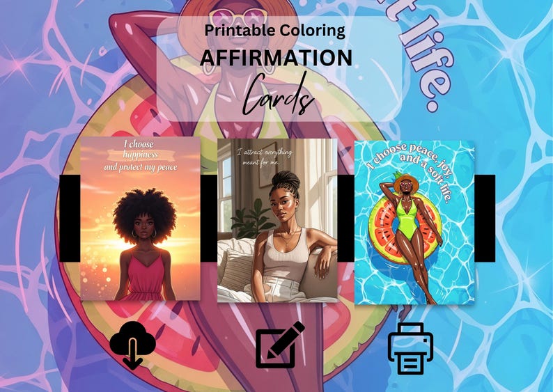 Printable Affirmation Cards for Black Women | Self-love Quotes ...