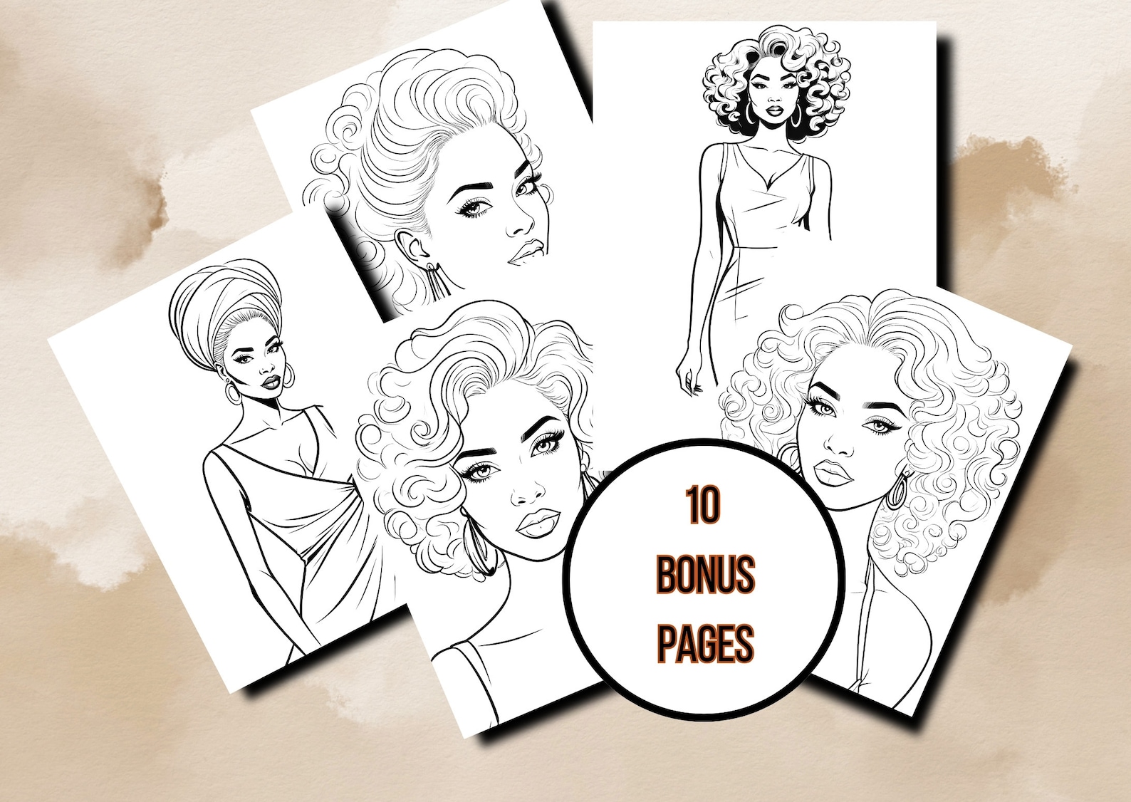 Coloring Book Black Woman Bestseller Bundle PLR Coloring Books for ...