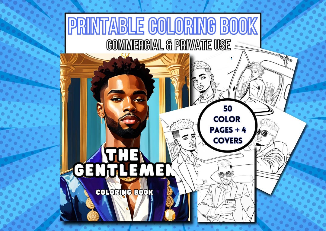 Black Man Coloring Book PLR Coloring Pages Melanin African American ...