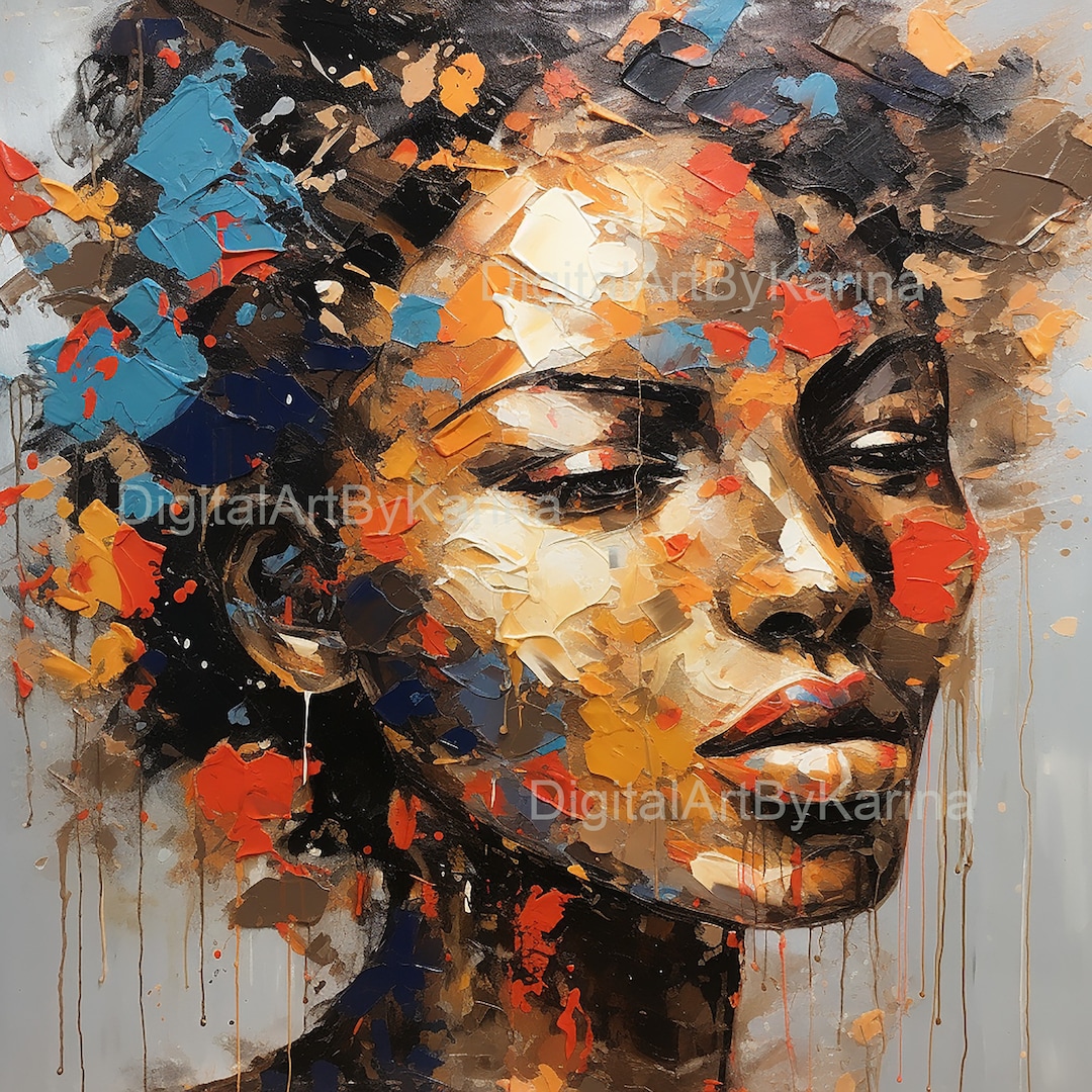 Abstract Face Painting, Printable File, Colorful Art for Gift - Etsy