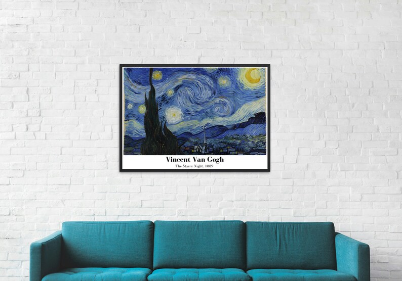 The Starry Night, Vincent Van Gogh Art Digital Art Print Instant ...