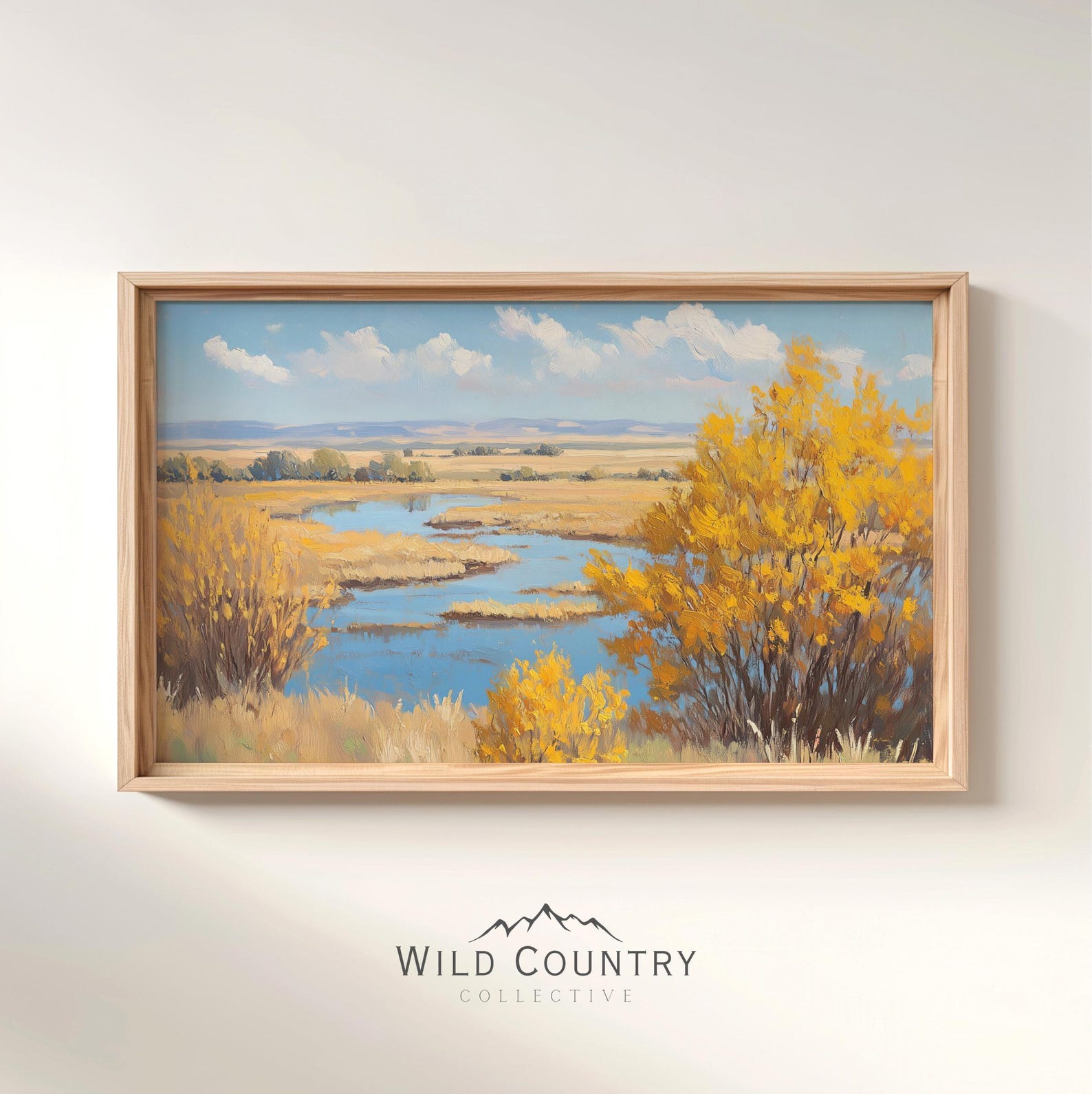 Vintage Autumn River Poster, Fall in Montana Landscape Art, River ...