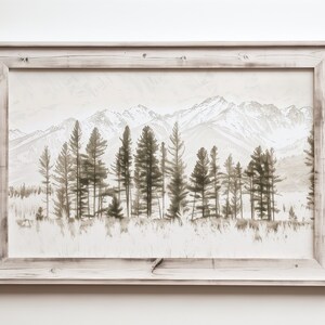 Vintage Pine Tree Drawing Print, Rustic Pine Tree Sketch Poster ...