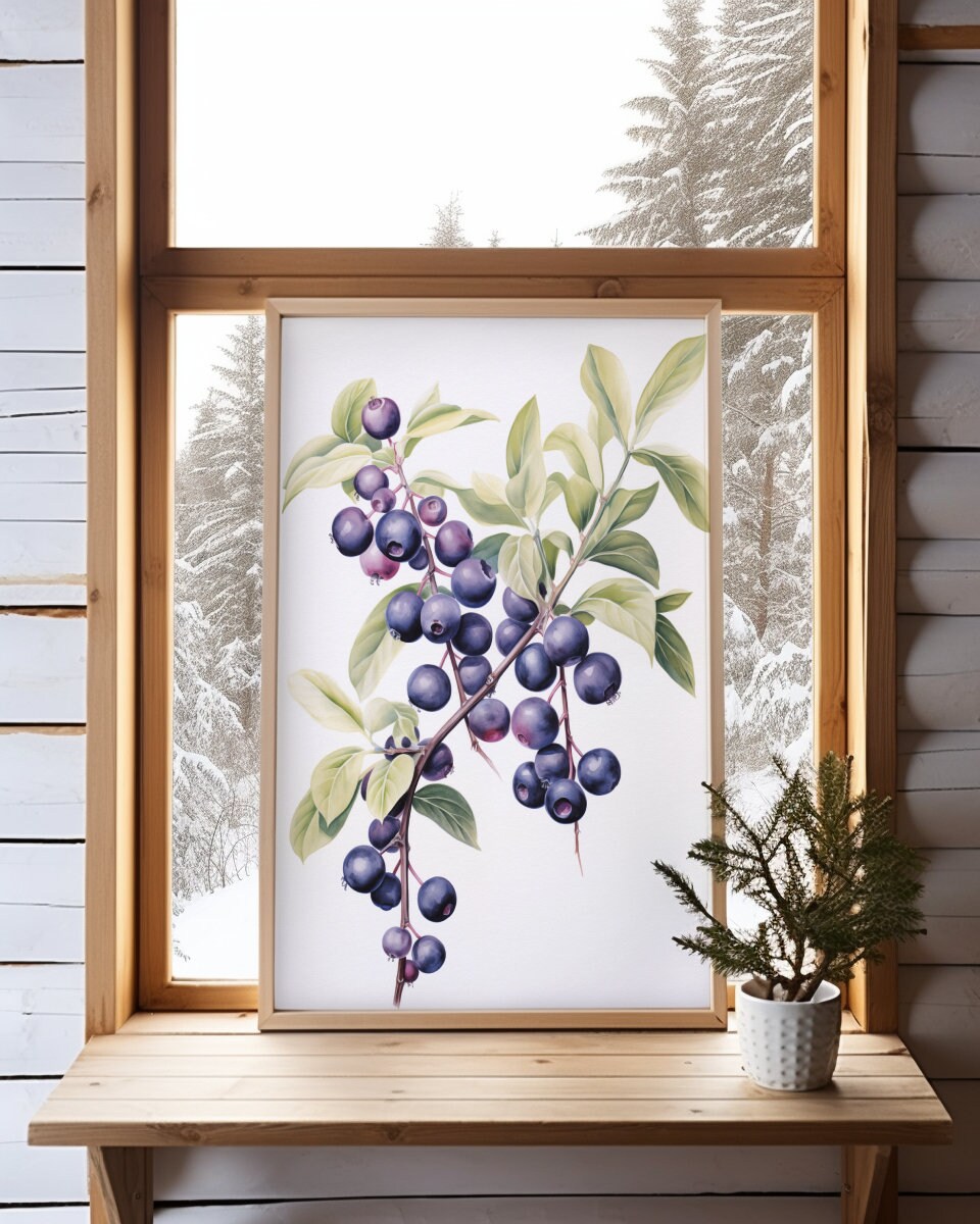 Watercolor Huckleberry Branch Poster Print, Huckleberry Print, Montana ...