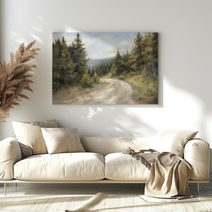 Back Roads Forest Art Print on Canvas, Evergreen Pine Tree Canvas ...