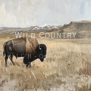 American Bison Poster Print, Vintage Buffalo Print, Wildlife Wall Art ...