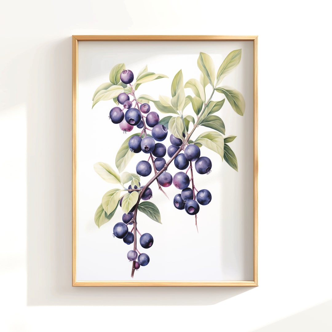 Watercolor Huckleberry Branch Poster Print, Huckleberry Print, Montana ...
