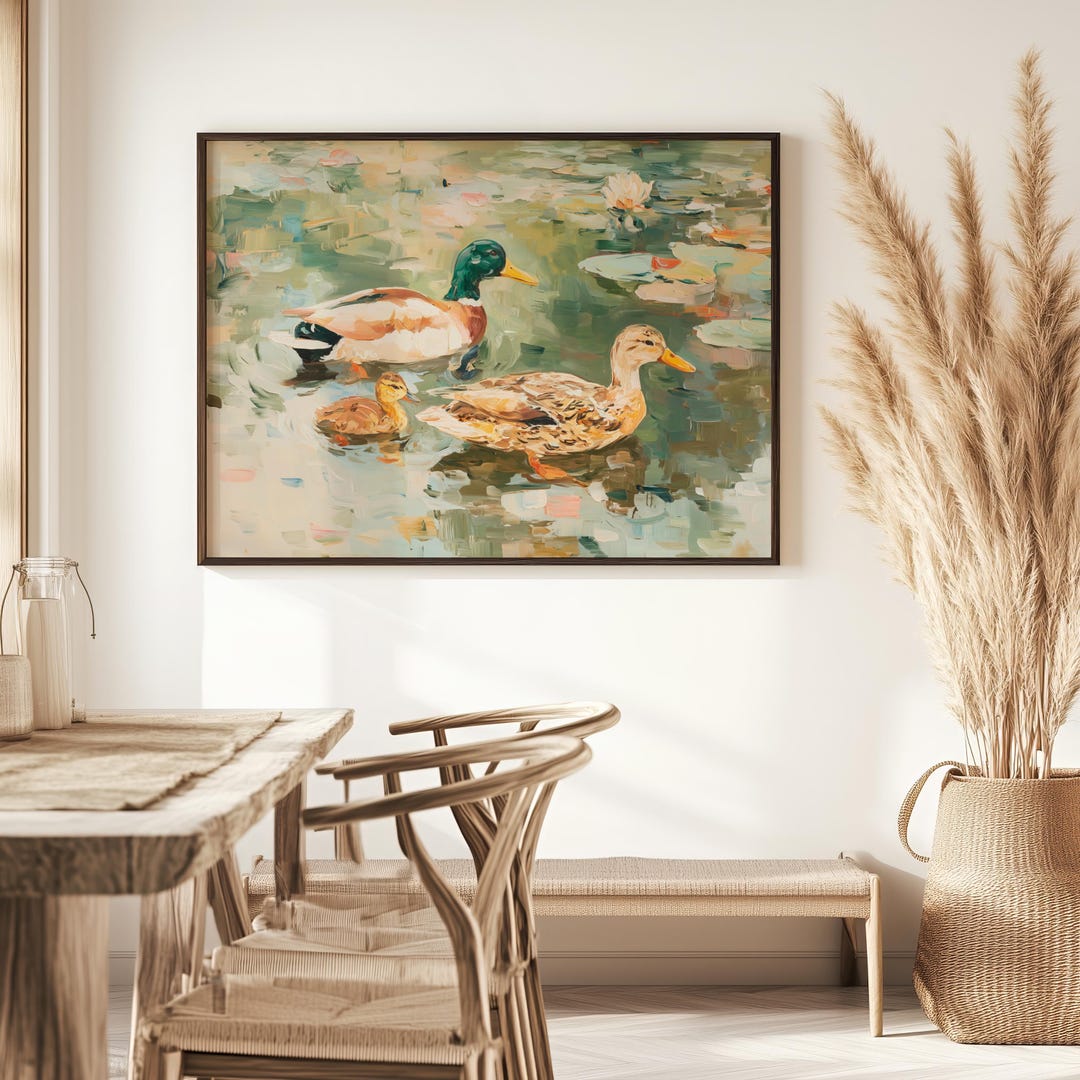 Printable Ducking Art Mallard Print Duck Couple Wall Decor Mallard ...