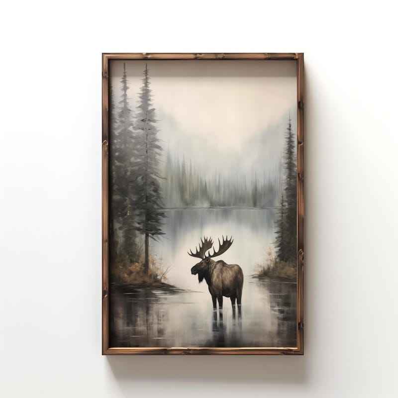 Moose Painting Wall Art - Etsy