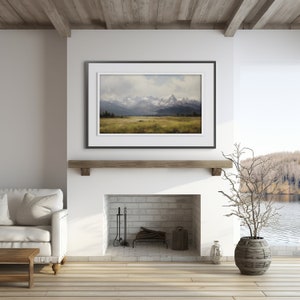 Rustic Mountain Poster, Mountain Landscape Wall Art, Bitterroot ...