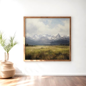 Rustic Mountain Poster, Mountain Landscape Wall Art, Bitterroot ...