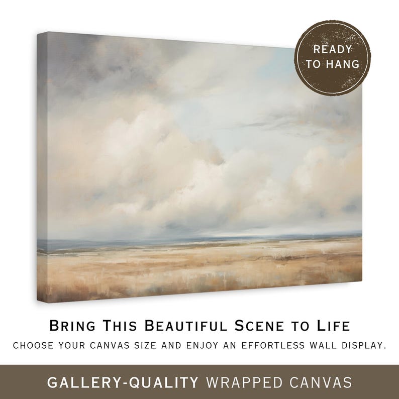 Cloud Painting Canvas Prairie Wall Art Storm Cloud Print Moody Minimal ...