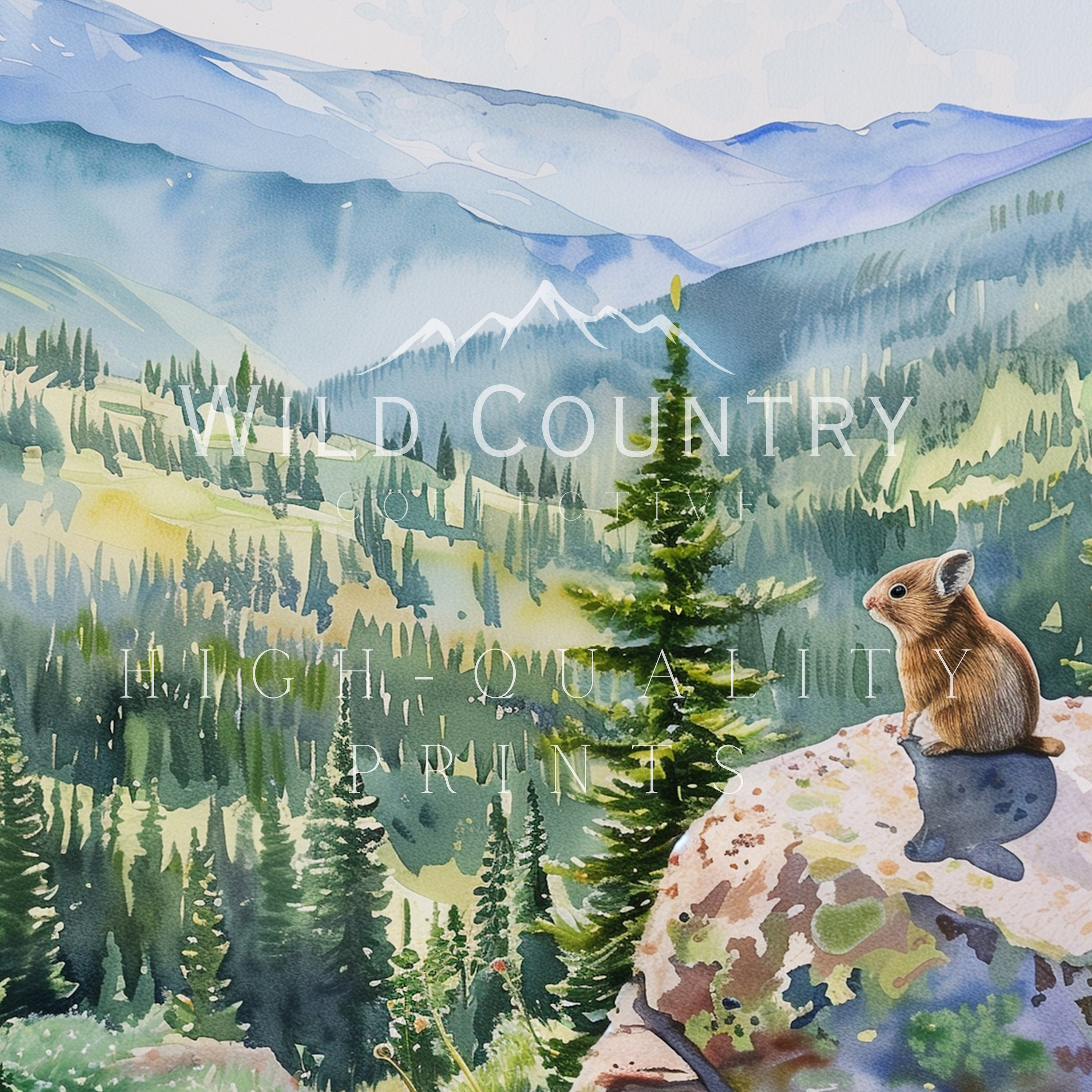 Pika Watercolor Printable Wall Art, Pika Artwork, Wildlife Print ...