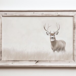 Mule Deer Buck Art Print Open Field Montana Wildlife Antlers Hunting ...