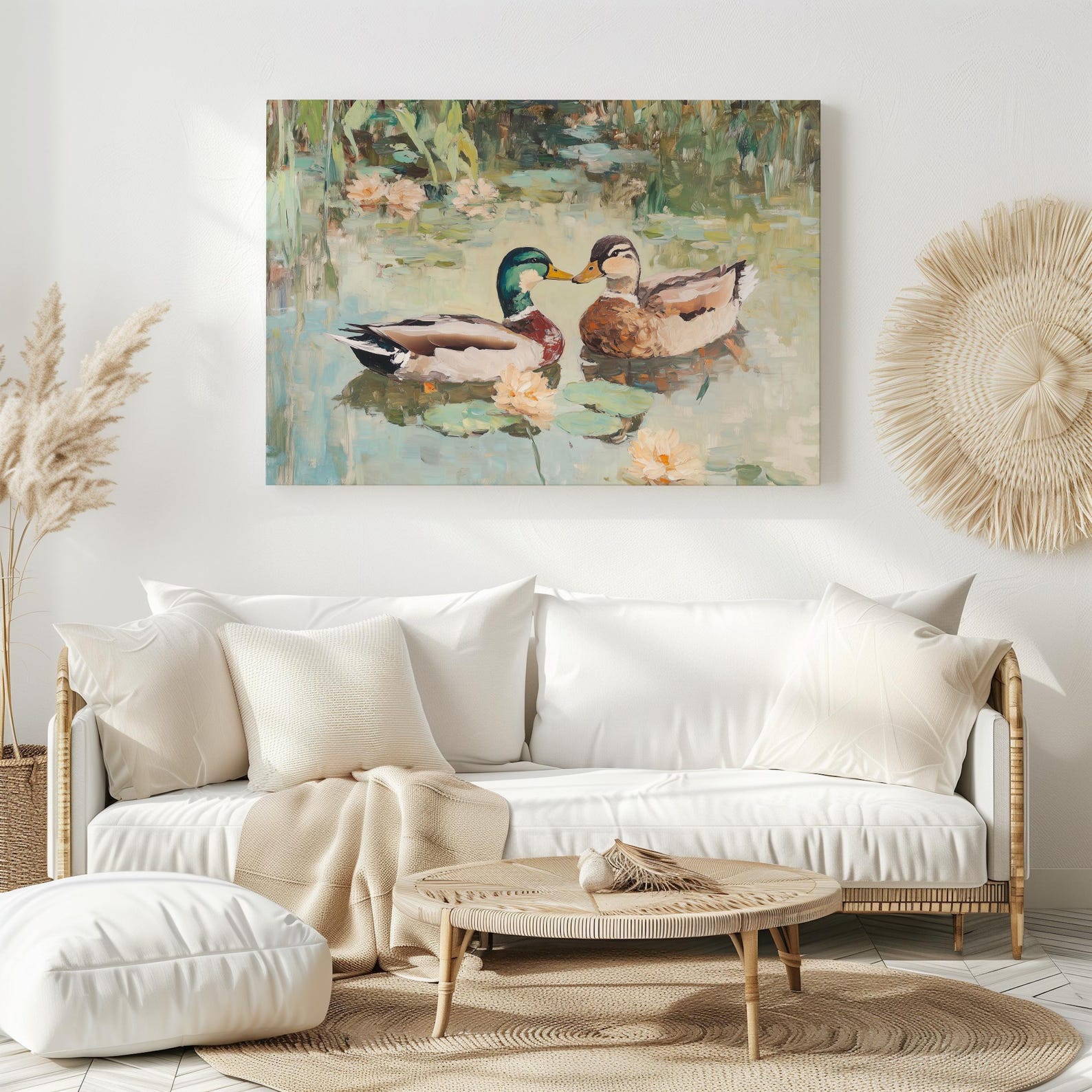 Mallard Duck Canvas Vintage Woodland Bedroom Farmhouse Wall Art Mallard ...