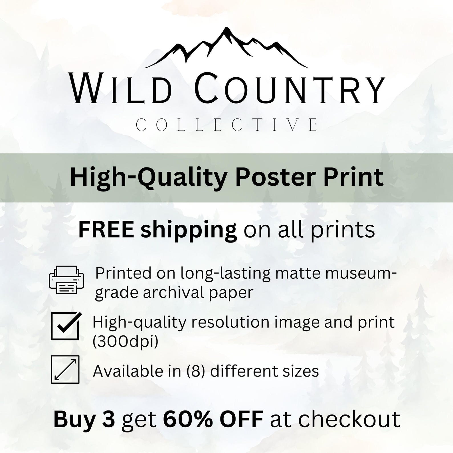 Watercolor Huckleberry Branch Poster Print, Huckleberry Print, Montana ...