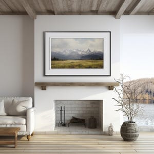 Rustic Mountain Poster, Mountain Landscape Wall Art, Bitterroot ...