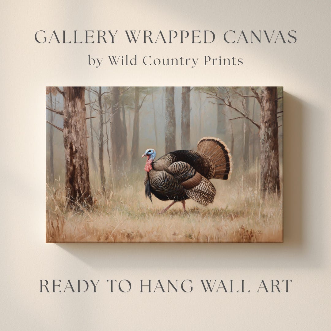 Wild Turkey Canvas Hunting Decor Wild Turkey Print Wildlife Landscape ...