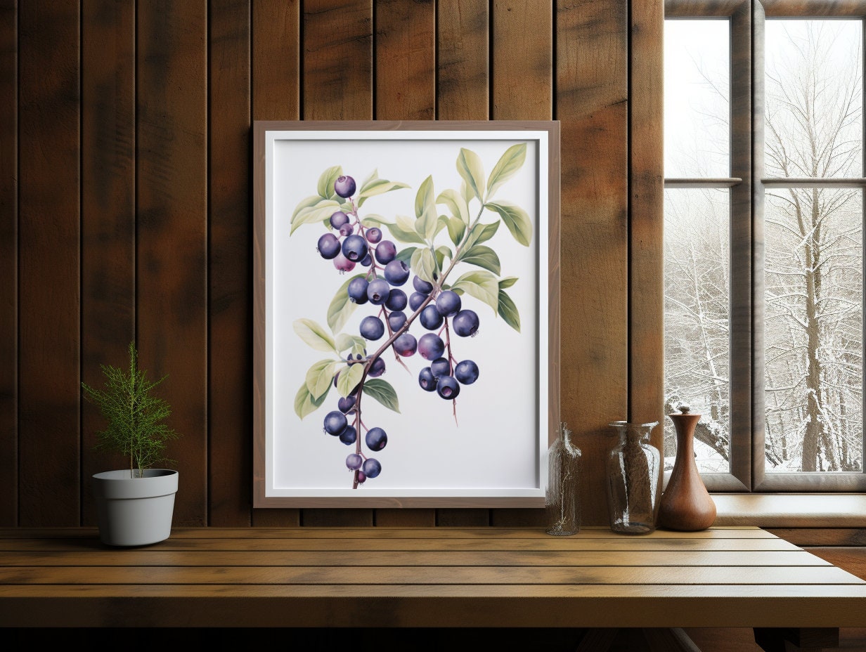 Watercolor Huckleberry Branch Poster Print, Huckleberry Print, Montana ...