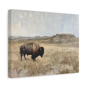 American Bison Poster Print, Vintage Buffalo Print, Wildlife Wall Art ...