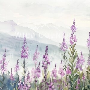 Muted Fireweed Print, Purple Wildflower Wall Art, Fireweed Flower ...