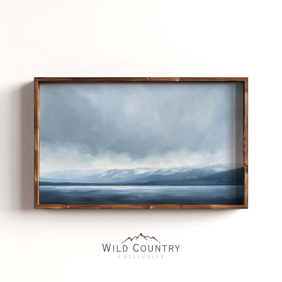 Printable Calming Storm Clouds Wall Art, Vintage Lake Wall Art ...