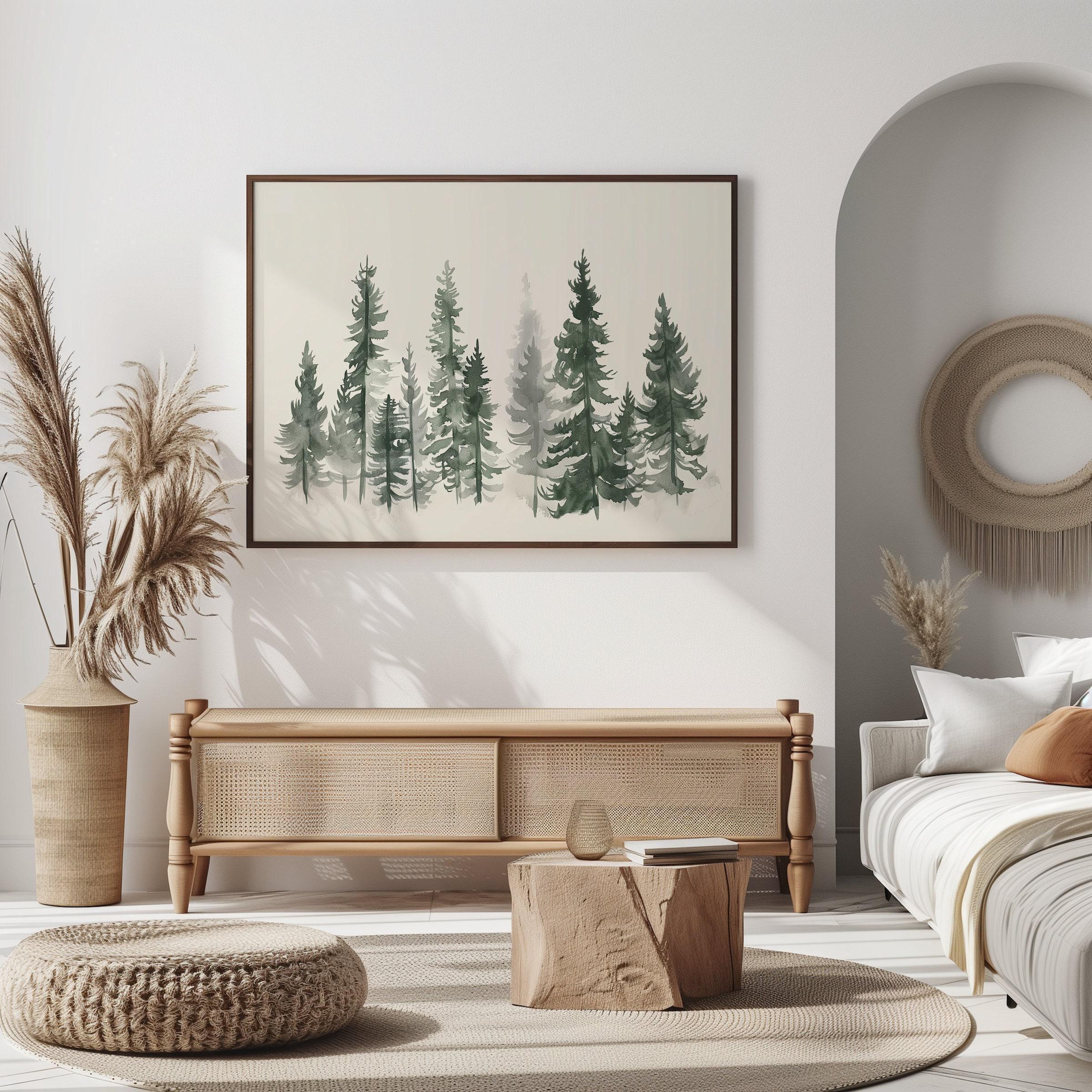 Watercolor Pine Trees Poster Print, Woodland Nursery Art Decor ...